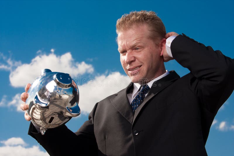Broke man stock photo. Image of banker, piggy, invest - 9429956