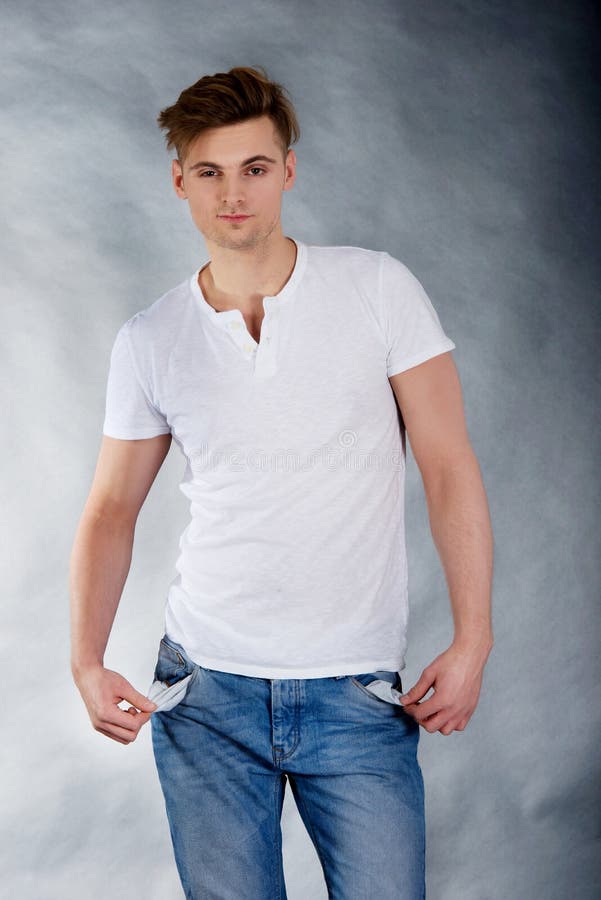 Broke Man with Empty Pockets. Stock Photo - Image of male, poor: 51161074