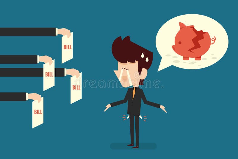 Broke man stock vector. Illustration of person, failure - 41422740