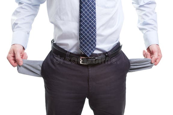 Broke and Poor Business Man with Empty Pockets Stock Photo - Image of ...