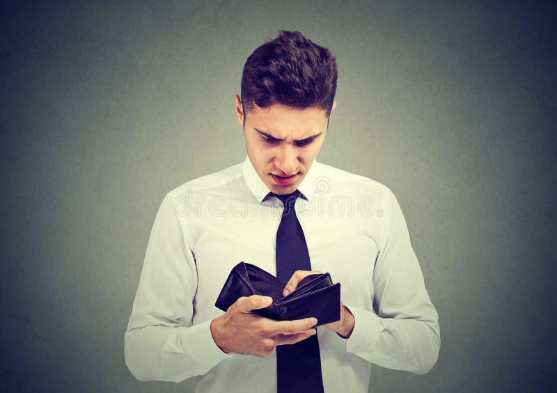 Broke Guy with Empty Wallet Stock Photo - Image of expensive, broke ...
