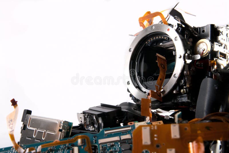 Broked DSLR camera stock photo. Image of isolated, inside - 13238190