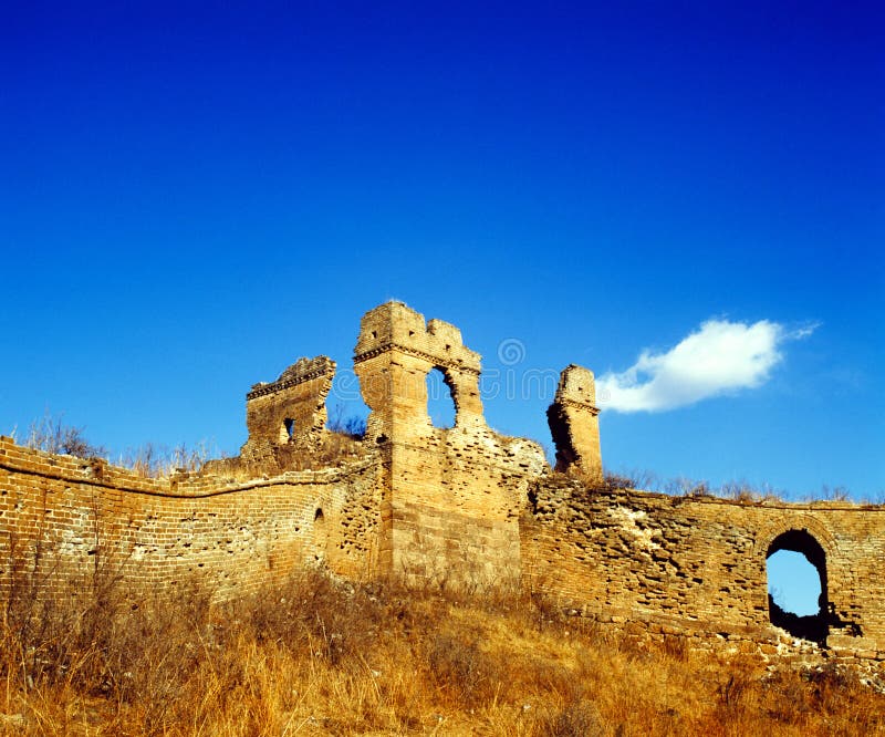 Broken Wall Of Ancient Temple Stock Image - Image of stone, fortress ...