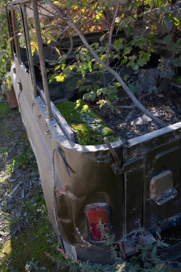 Broken Abandoned Rusty Old Vehicle. Retro Damaged Transportation Stock ...