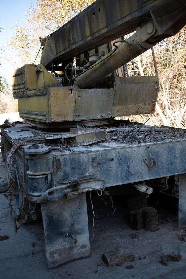 Broken Abandoned Rusty Old Vehicle. Retro Damaged Transportation Stock ...