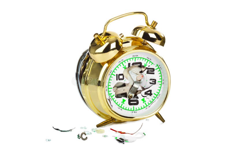 Broken alarm clock stock image. Image of clock, fury - 65574937