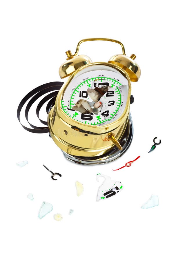Broken alarm clock time stock photo. Image of hours, crash - 7758108