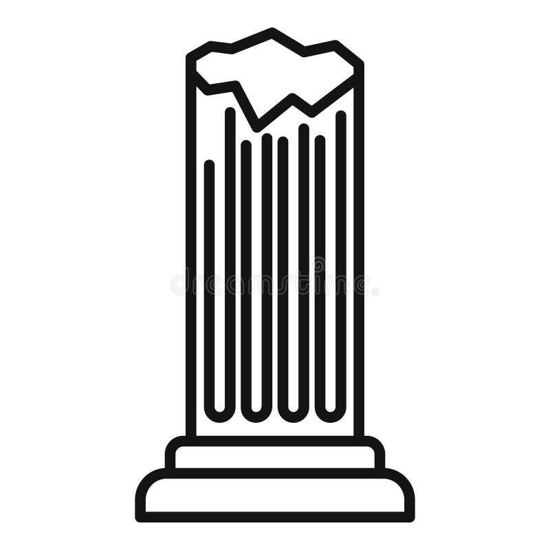 Broken Ancient Column Representing Decline of Civilization Stock Vector ...