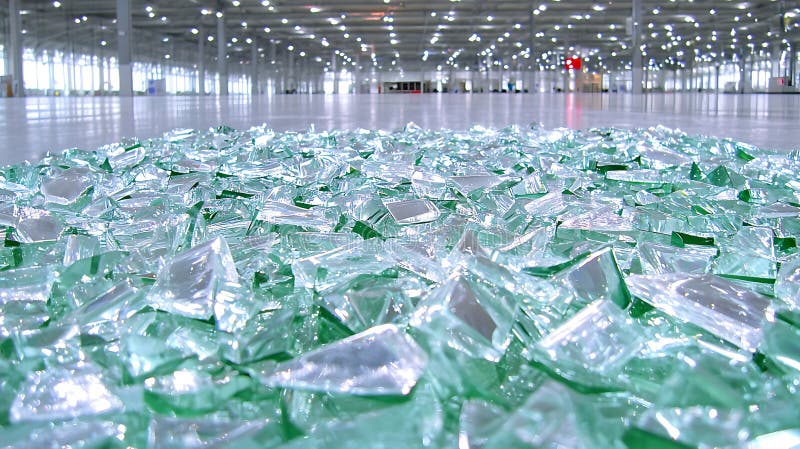 Broken Antique Mirror Fragments on Empty Floor Stock Illustration ...