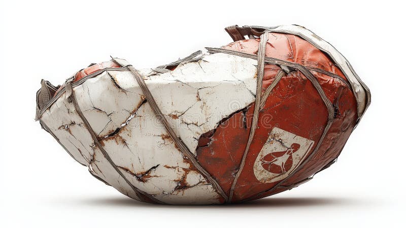 Broken Apple with Visible Damage and Discoloration on a Wooden Surface ...