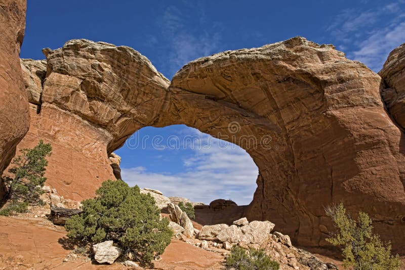 Broken Arch in Arches National Park Stock Image - Image of landscape ...