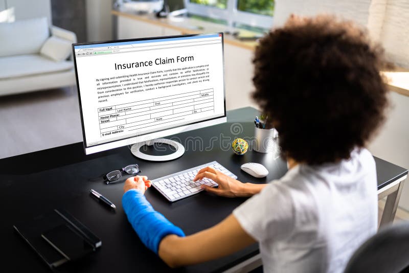 Broken Arm Injured Worker Compensation Coverage Stock Image - Image of ...
