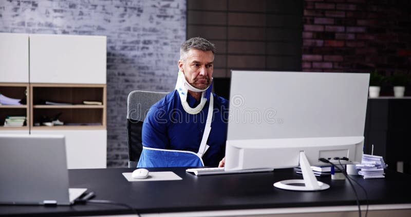 Broken Arm Injury Accident. Man in Office Stock Image - Image of bone ...