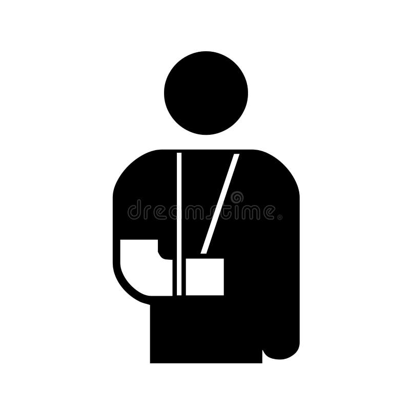 Broken arm symbol icon stock illustration. Illustration of fracture ...