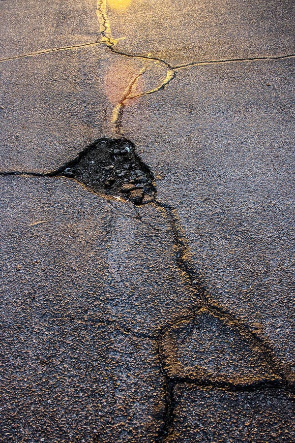 Broken Asphalt with Cracks. Stock Photo - Image of environment ...