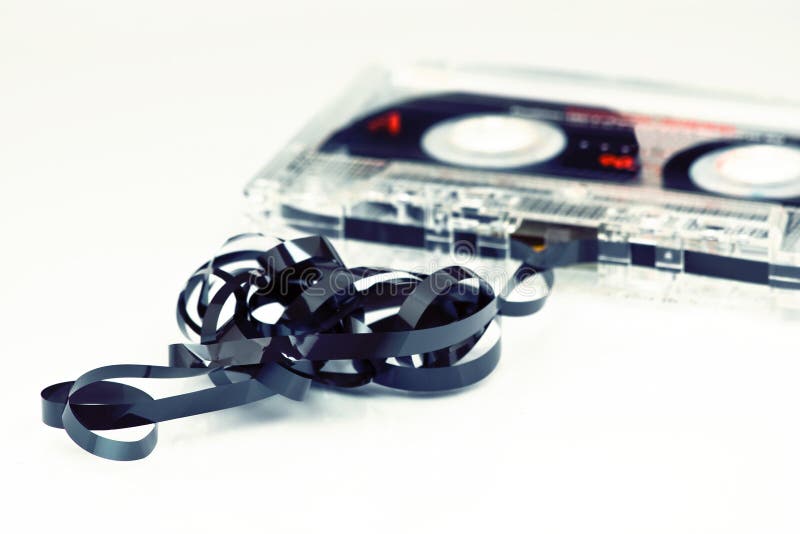 Broken audio tape stock photo. Image of media, white - 16486820