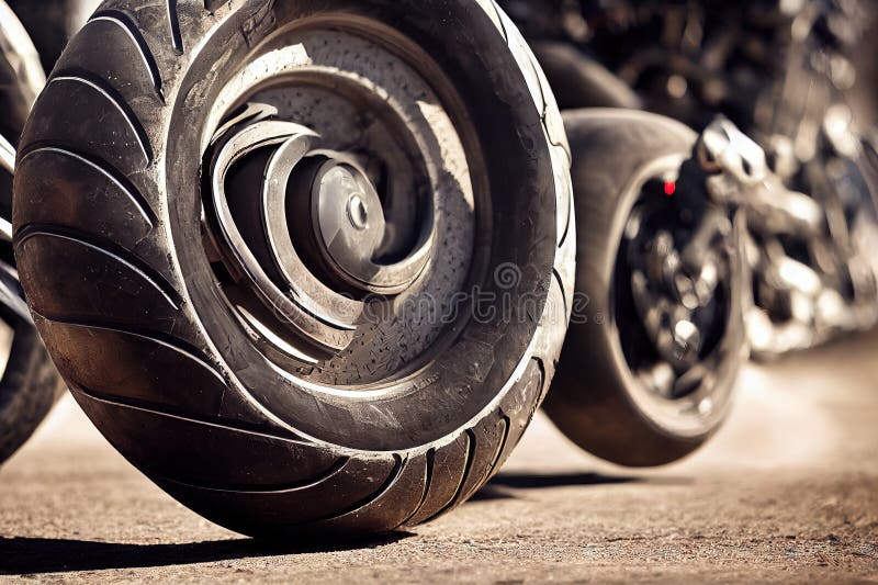 Broken Automobile Wheels with Tires Stock Illustration - Illustration ...