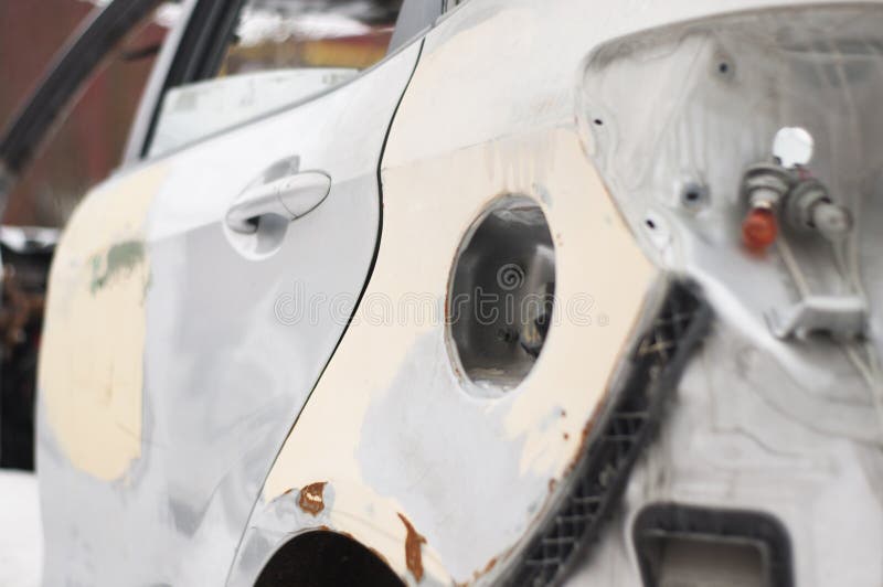 Broken Car after an Accident Stock Photo - Image of repair, management ...