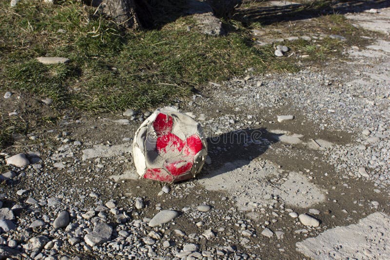 Broken ball stock photo. Image of toys, ball, stones - 66731892