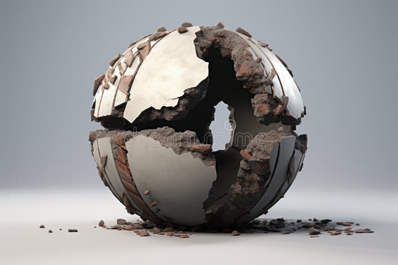 A Broken Ball with a Hole in it Stock Illustration - Illustration of ...