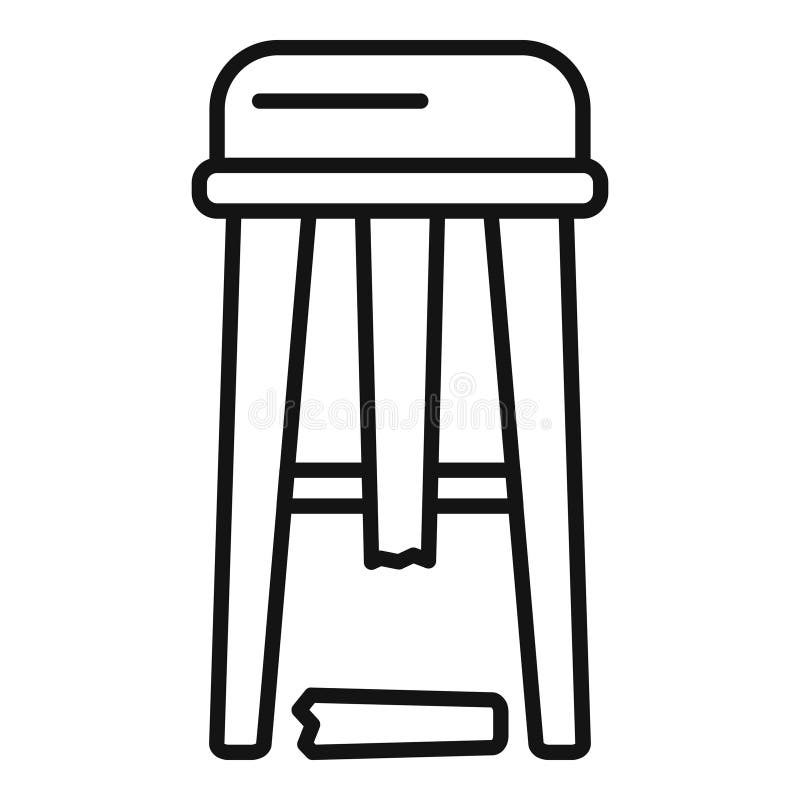 Broken Bar Stool Standing on White Background Icon Illustration Stock ...