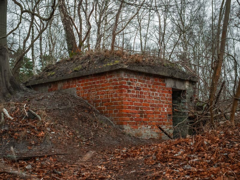 Broken Barrack and Bunker of an Old Concentration Camp, Monument ...