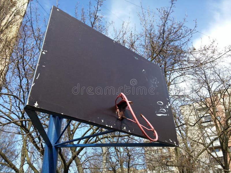 Old Broken Basketball Backboard Stock Image - Image of basketball, game ...