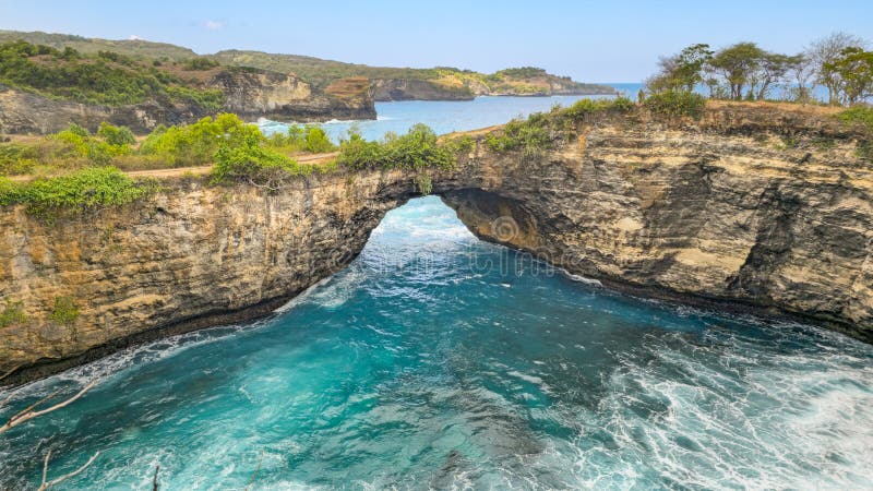 Broken Beach in Nusa Penida Island Stock Image - Image of mountain ...