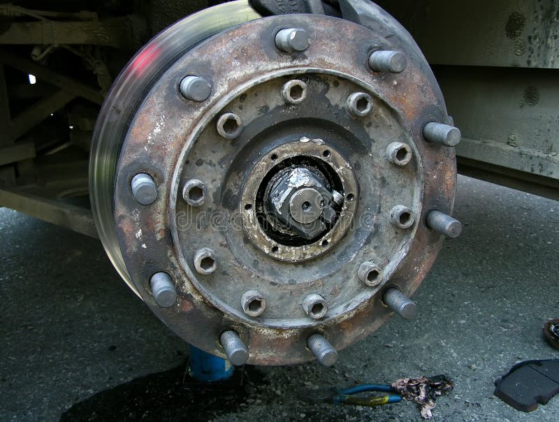 Broken bearing of bus stock photo. Image of fast, detail - 4994892