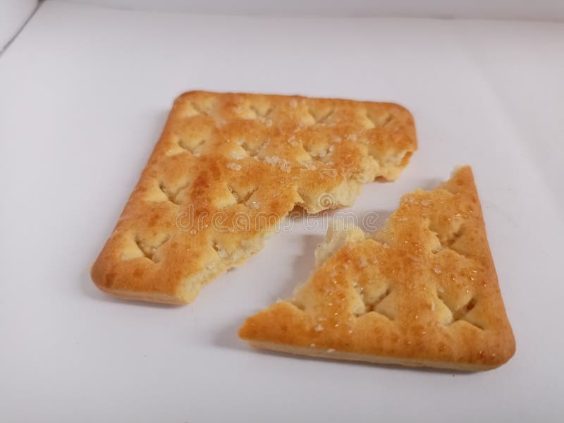 Broken Biscuits Covered in White Sugar Stock Photo - Image of meal ...