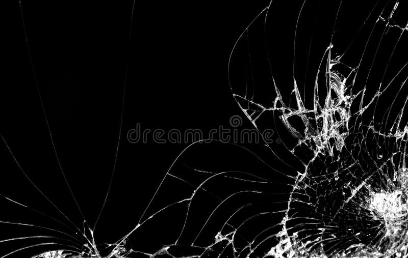 Broken Black Glass Abstract Background. Black Cracked Touch Screen ...