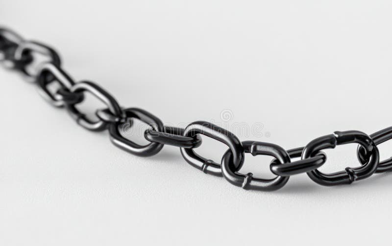 Broken Black Metal Chain on White Background Stock Illustration ...
