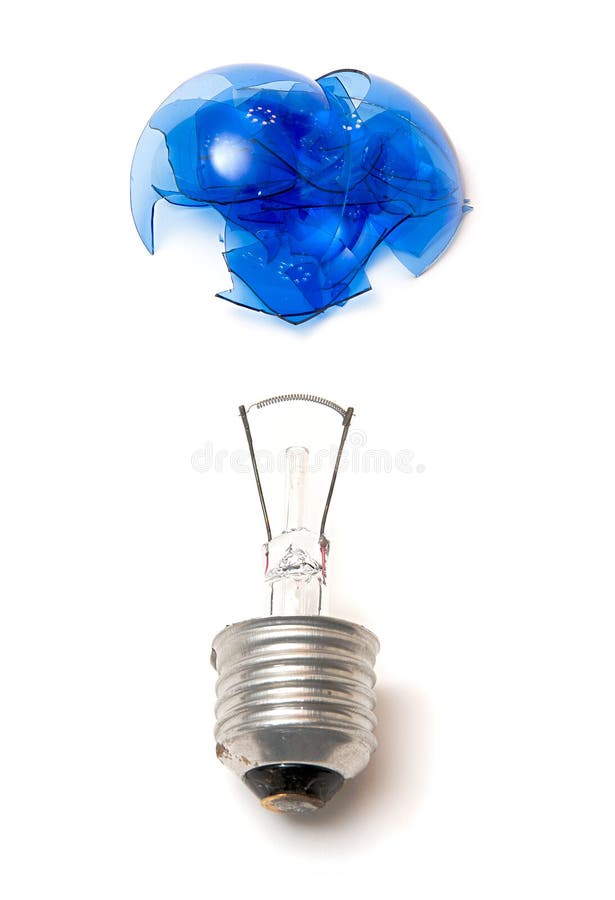 Broken blue bulb stock photo. Image of electric, abstract - 6663076