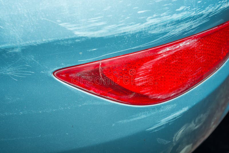 Broken blue car, back view stock image. Image of wrecked - 57137797