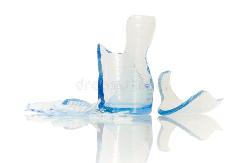 Broken blue glass stock image. Image of isolated, reflection - 9433637