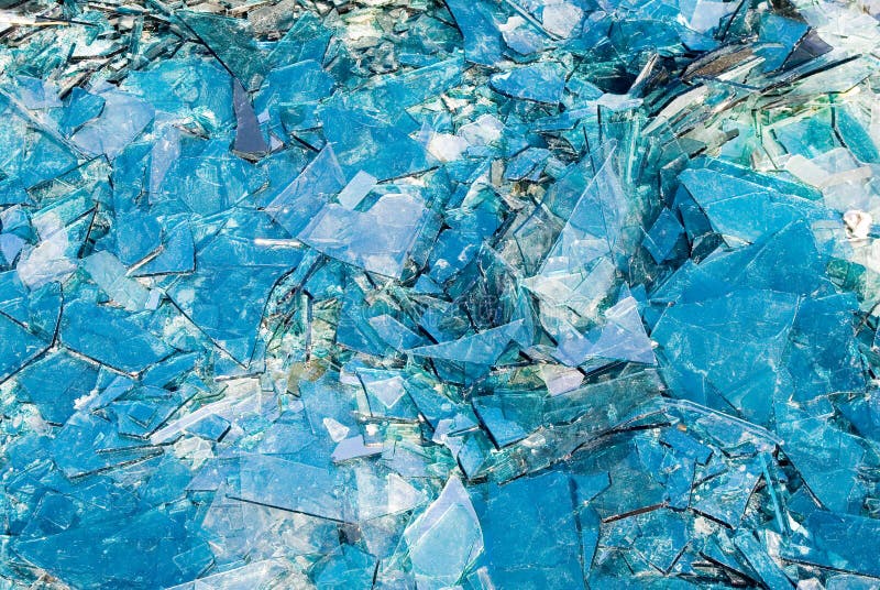 Broken Blue Glass Background Stock Photo - Image of ruined, abandoned ...