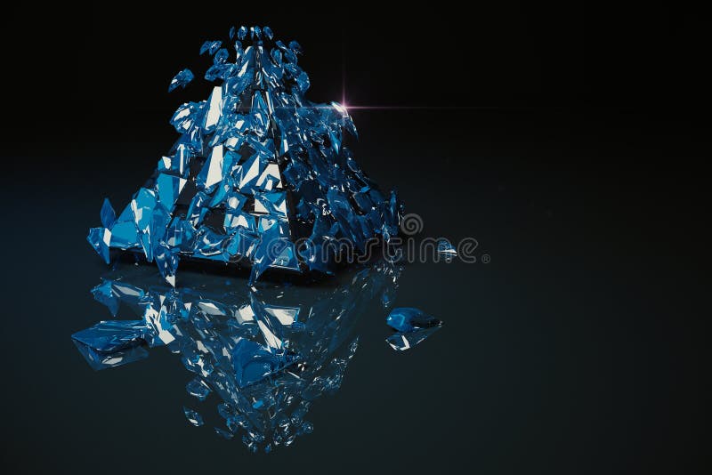 Broken red glass figure stock illustration. Illustration of edges ...