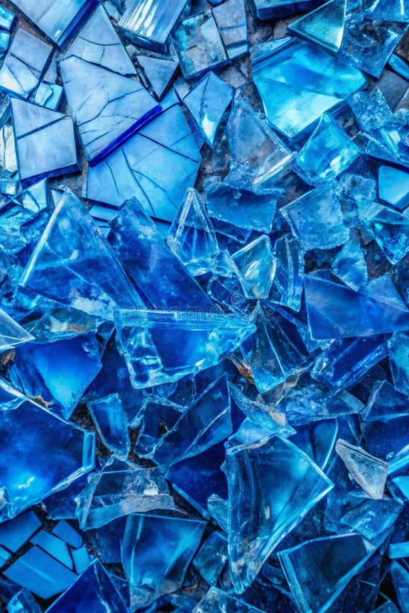 Broken Blue Glass Surface Texture for Banner or Backdrop Stock ...