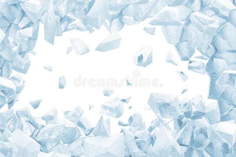 Broken Blue Ice Wall with Hole Stock Illustration - Illustration of ...