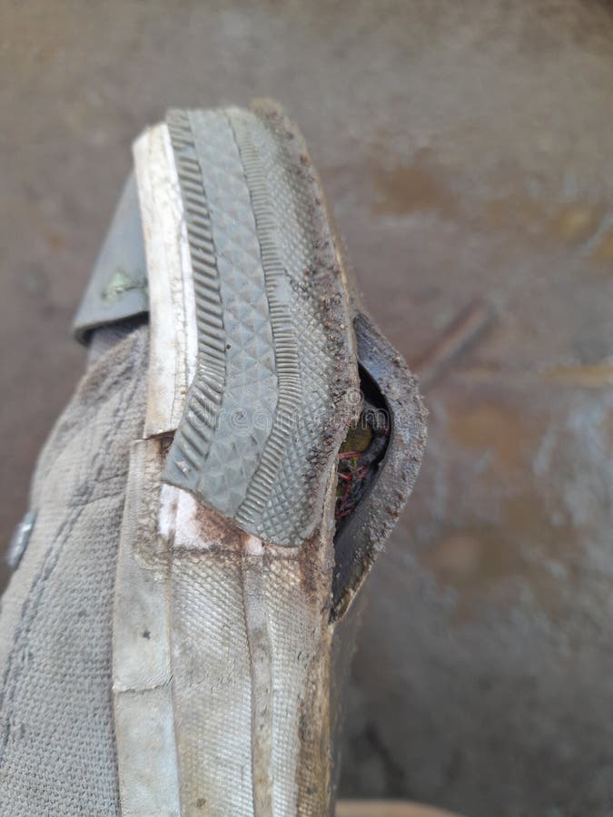 Broken Blue Shoes in the Street and Style Stock Image - Image of blue ...