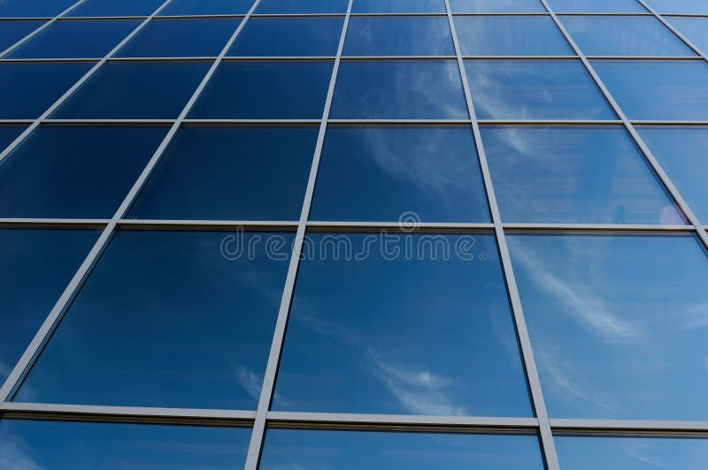 Broken Blue Window in a High-rise Building Stock Image - Image of ...