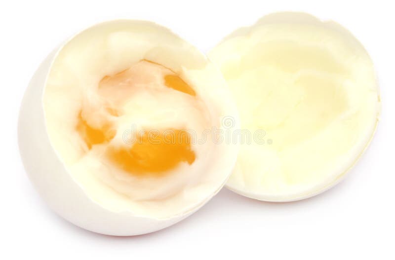 Broken boiled brown egg stock image. Image of ingredient - 128604079