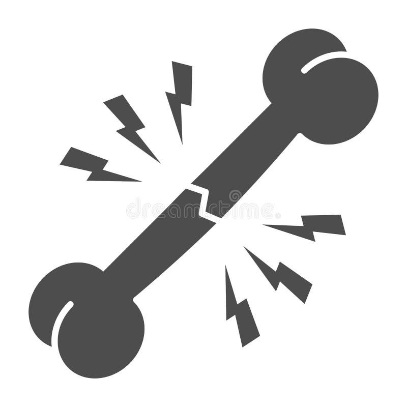 Broken Bone Hurts Solid Icon, Healthcare Concept, Bone Fracture Sign on ...
