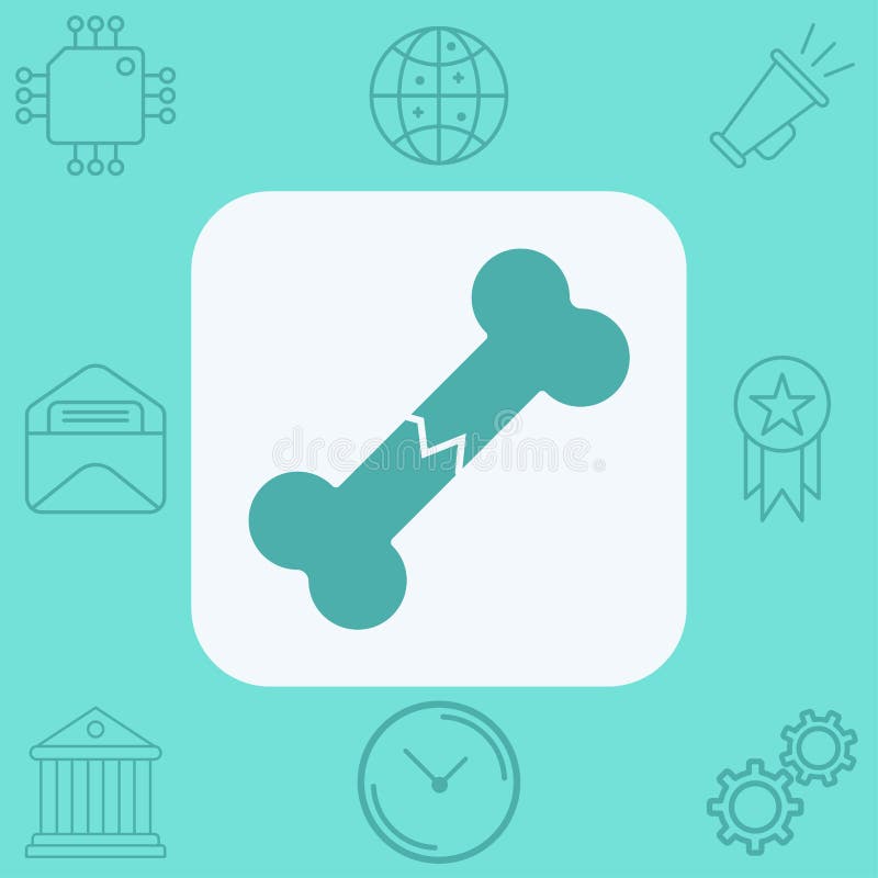 Broken Bone Icon Sign Symbol Stock Illustration - Illustration of ...