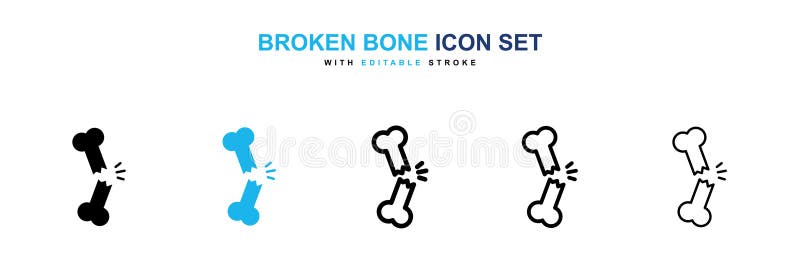 Broken bone icon vector stock vector. Illustration of injury - 348440626