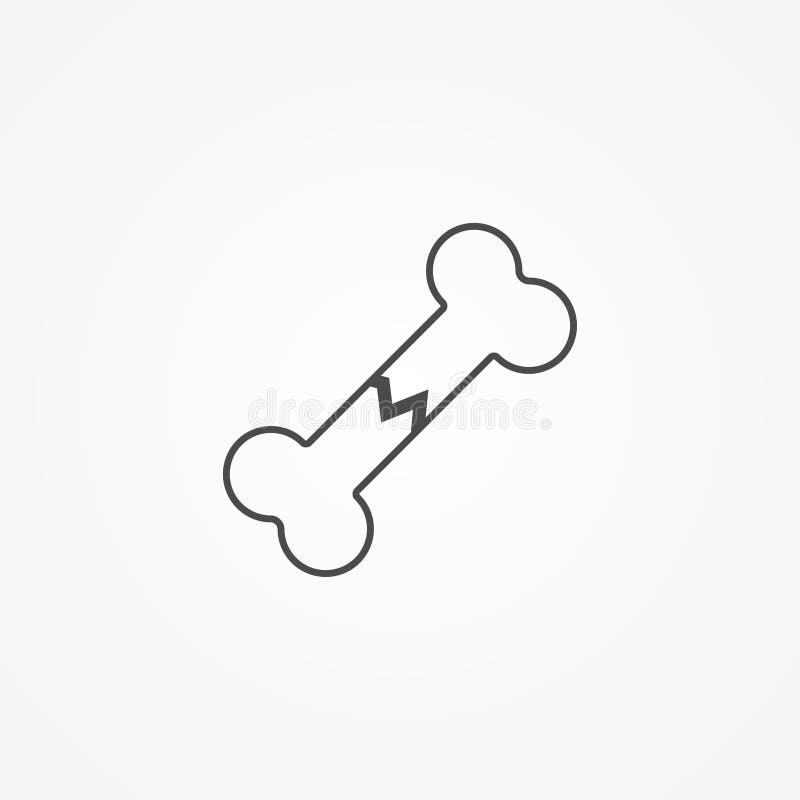 Broken Bone Vector Icon Sign Symbol Stock Vector - Illustration of bone ...