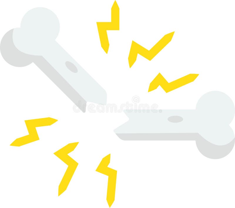 Broken Bones Illustration in Minimal Style Stock Vector - Illustration ...