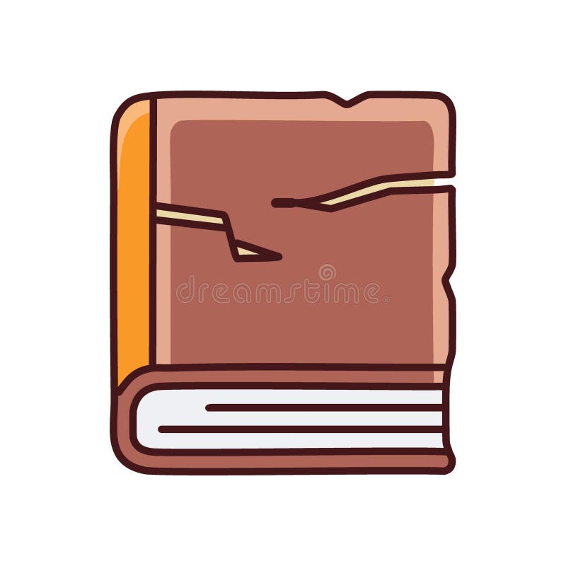 Broken Book. Damaged Book with Cracks Stock Illustration - Illustration ...