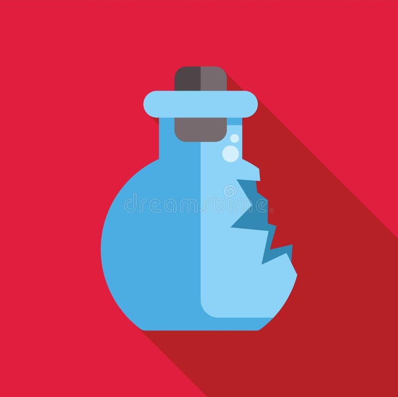 Broken Bottle of Magic Potion with Cork on Red Background Stock ...