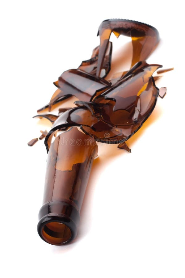 Broken bottle - portrait stock photo. Image of destroy - 1542744